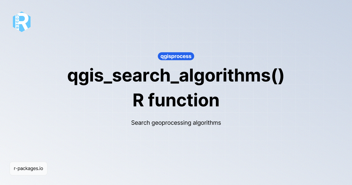 qgis_search_algorithms() R function from [qgisprocess] | R PACKAGES
