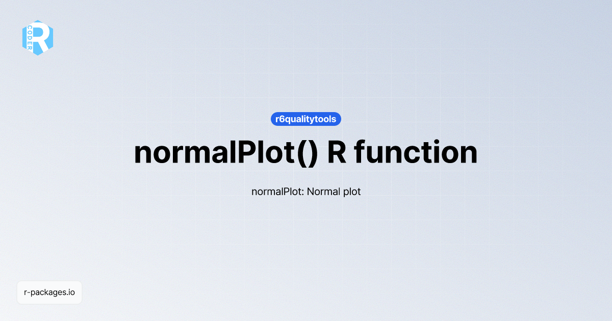 normalPlot() R function from [r6qualitytools] | R PACKAGES