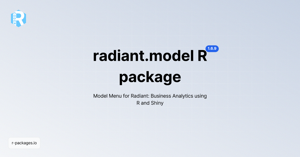 radiant.model R package [Documentation] | R PACKAGES