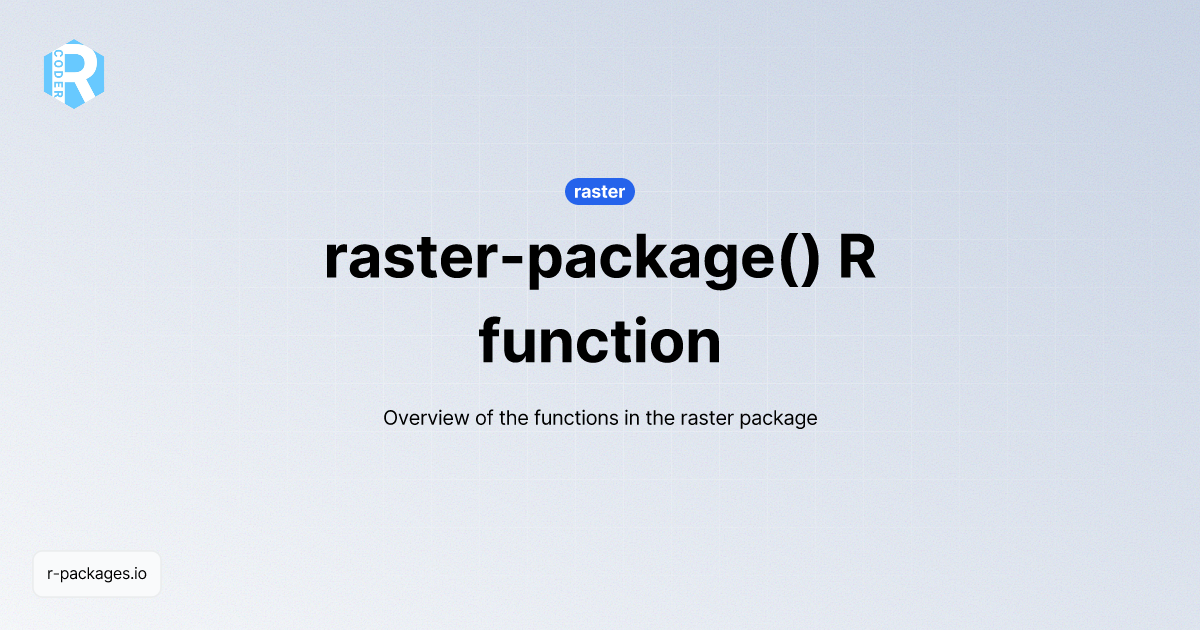 raster-package() R function from [raster] | R PACKAGES