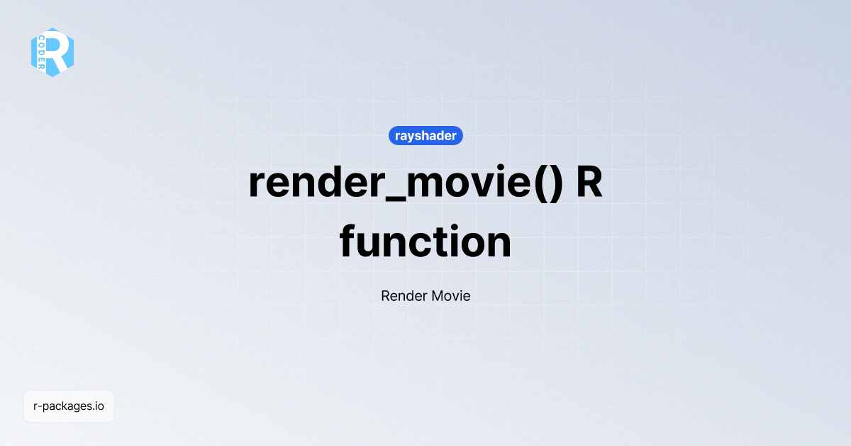 render_movie() R function from [rayshader] | R PACKAGES