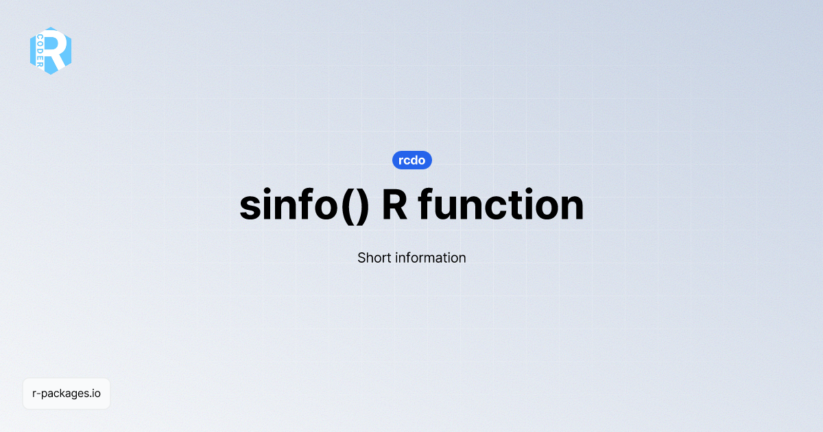 sinfo() R function from [rcdo] | R PACKAGES