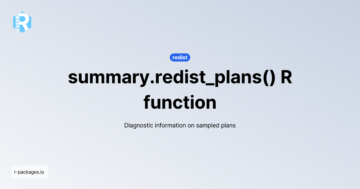 summary.redist_plans() R function from [redist] | R PACKAGES