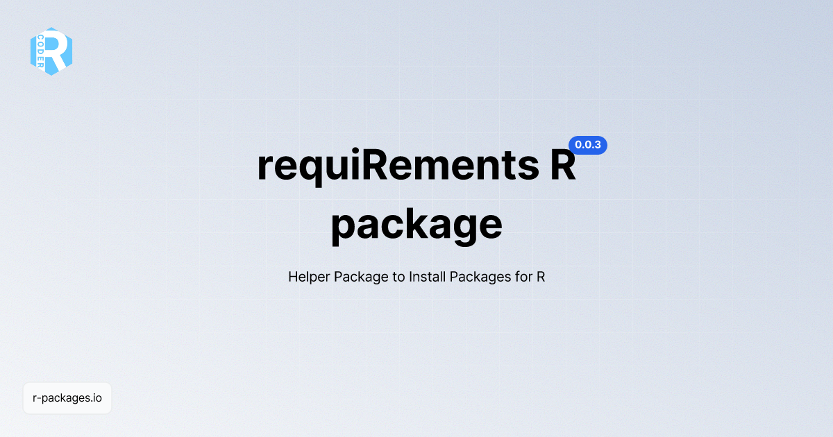 requiRements R package [Documentation] | R PACKAGES