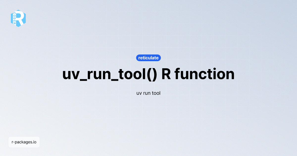 Uvruntool R Function From Reticulate R Packages
