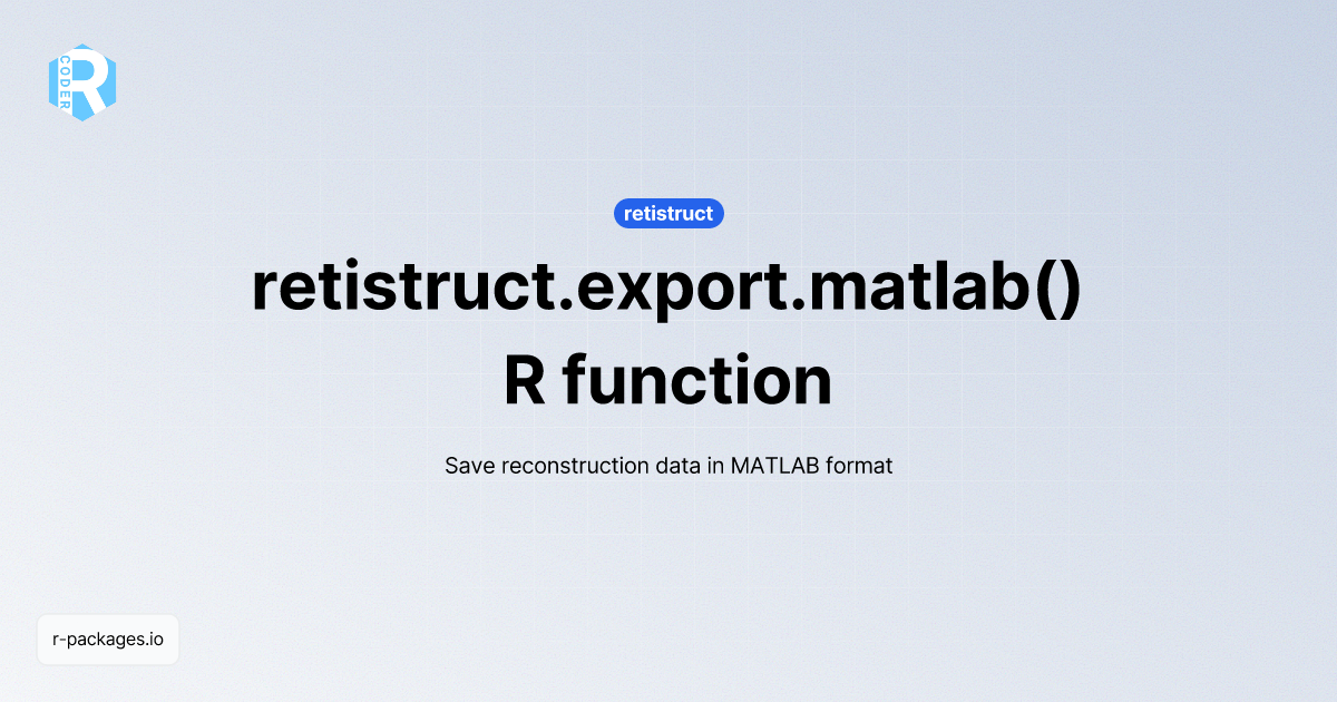 retistruct.export.matlab() R function from [retistruct] | R PACKAGES