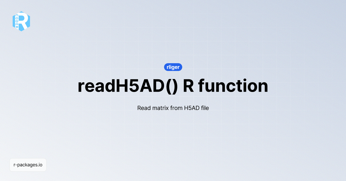 readH5AD() R function from [rliger] | R PACKAGES