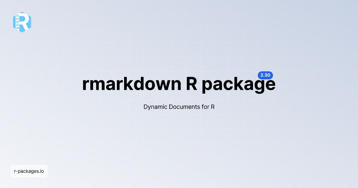 Rmarkdown R Package Documentation R Packages