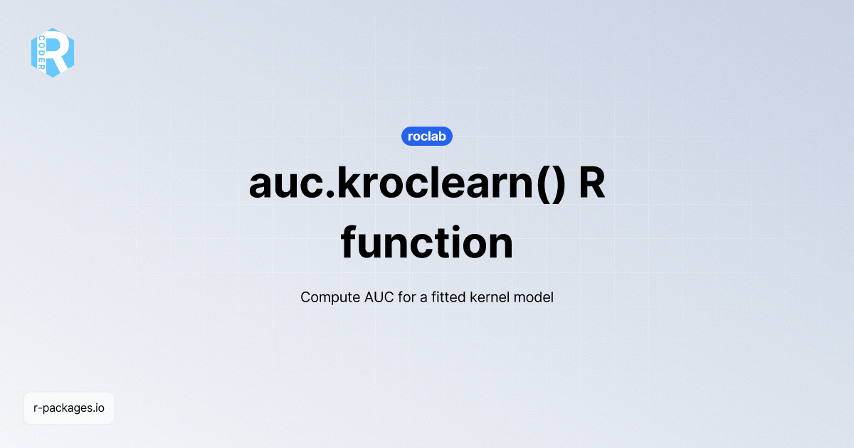 auc.kroclearn() R function from [roclab] | R PACKAGES