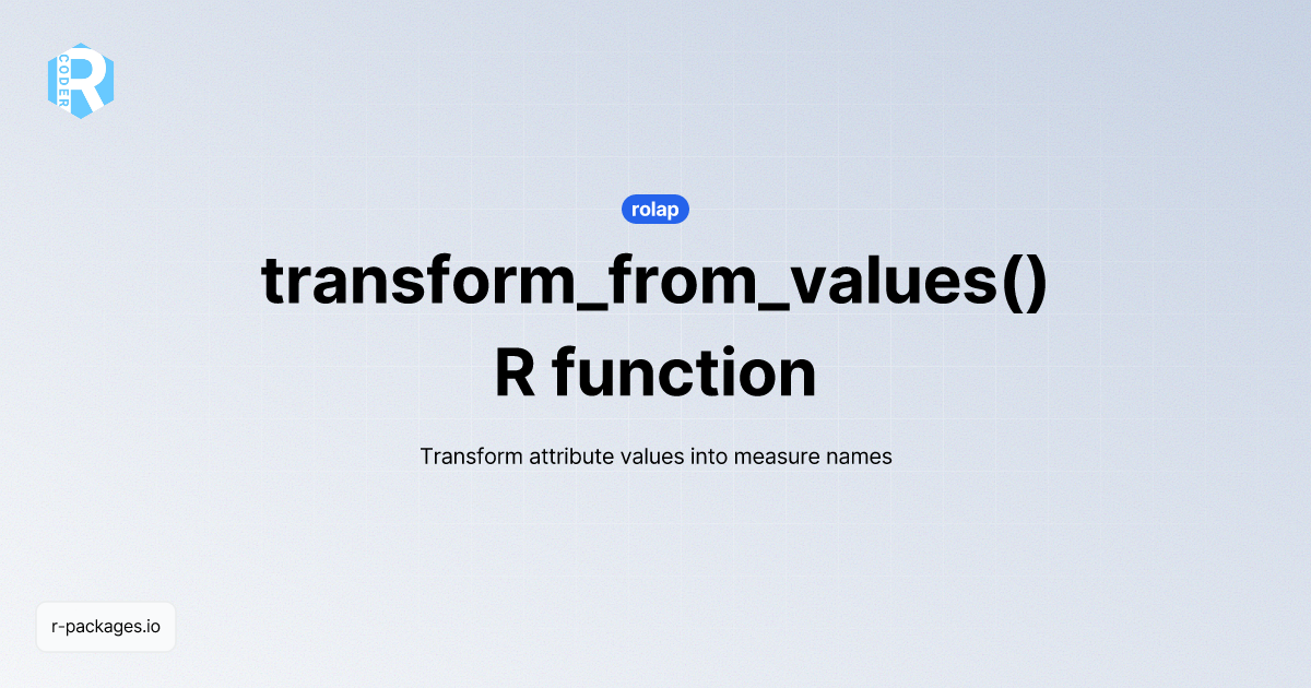 transform_from_values() R function from [rolap] | R PACKAGES