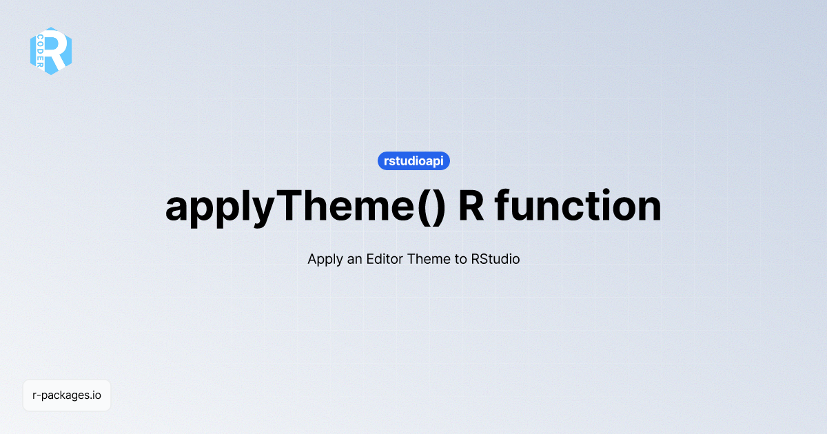 applyTheme() R function from [rstudioapi] | R PACKAGES