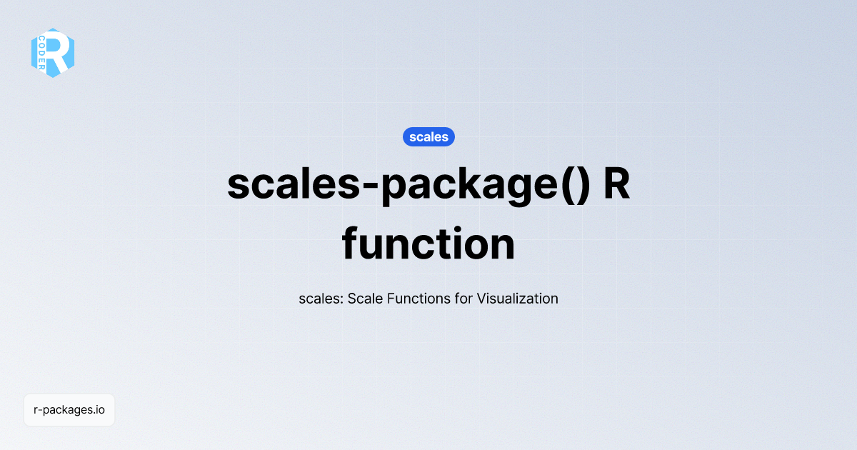 scales-package() R function from [scales] | R PACKAGES
