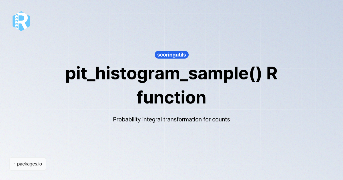 Pithistogramsample R Function From Scoringutils R Packages