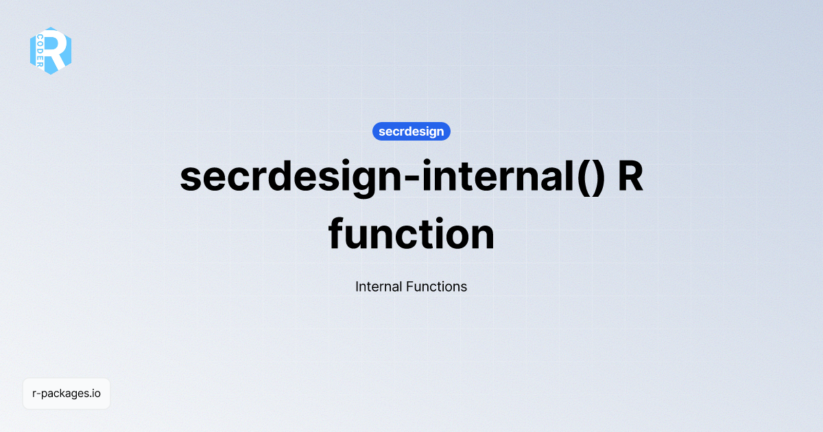 secrdesign-internal() R function from [secrdesign] | R PACKAGES