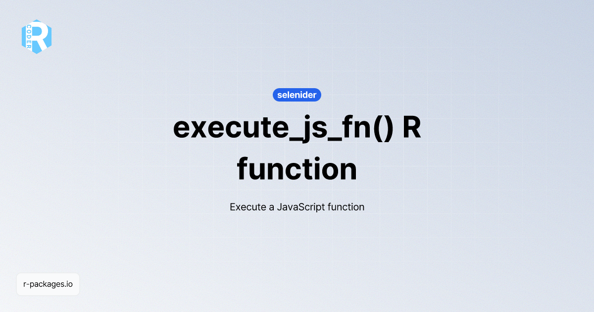 execute_js_fn() R function from [selenider] | R PACKAGES