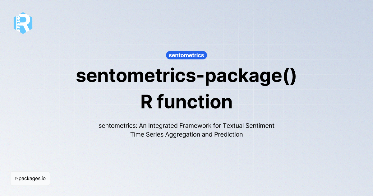 sentometrics-package() R function from [sentometrics] | R PACKAGES