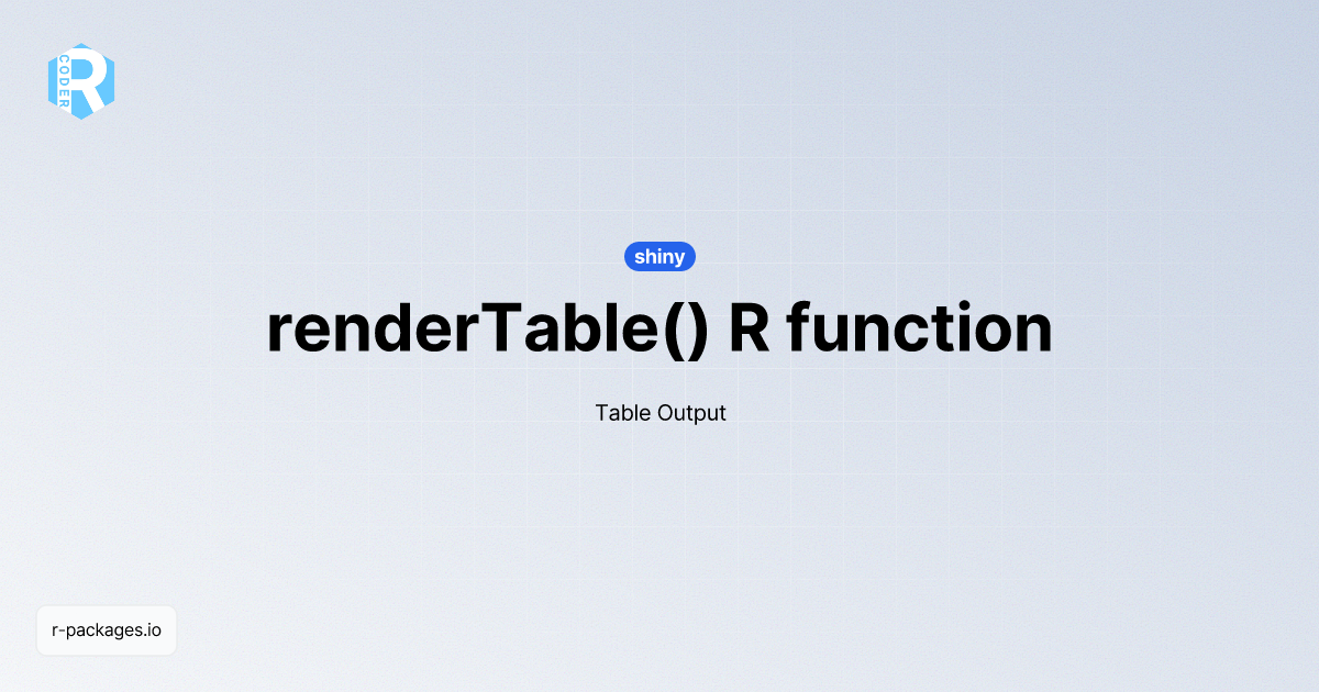 renderTable() R function from [shiny] | R PACKAGES