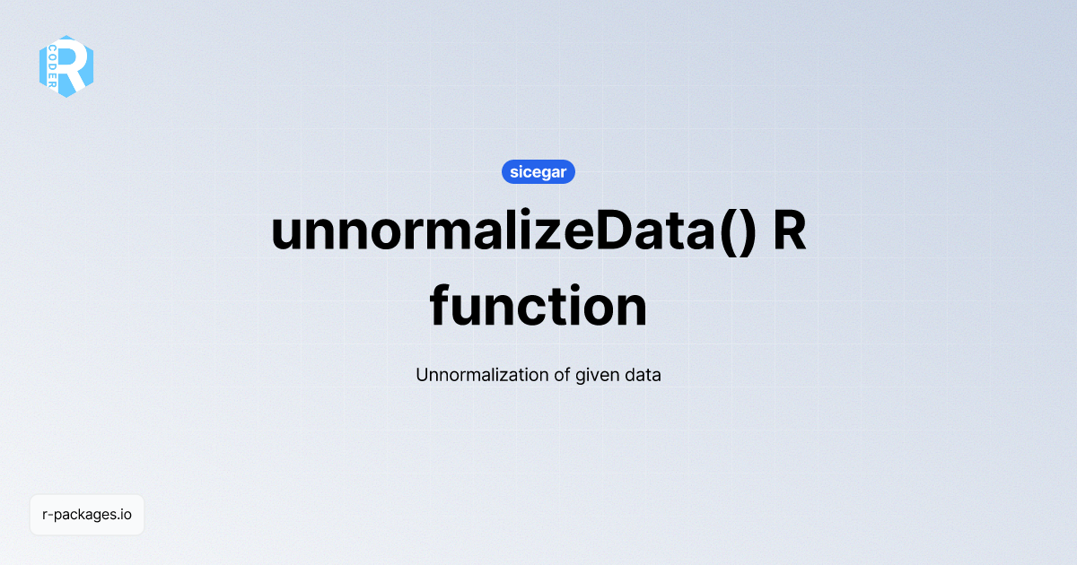 unnormalizeData() R function from [sicegar] | R PACKAGES