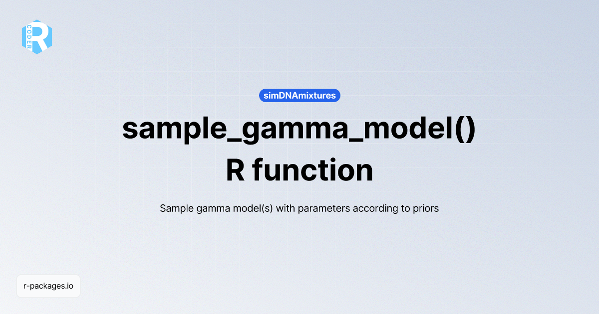 sample_gamma_model() R function from [simDNAmixtures] | R PACKAGES