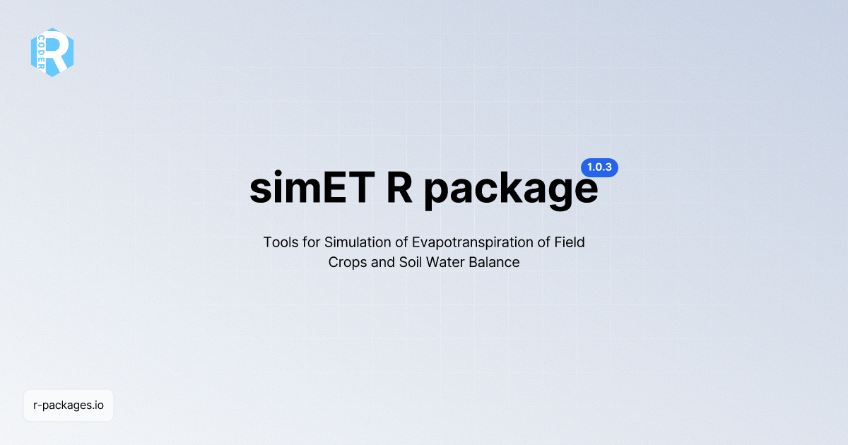 simET R package [Documentation] | R PACKAGES