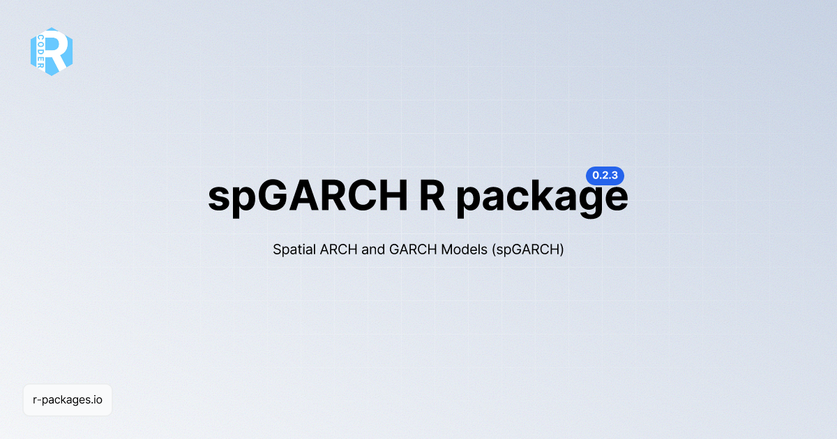 spGARCH R package [Documentation] | R PACKAGES