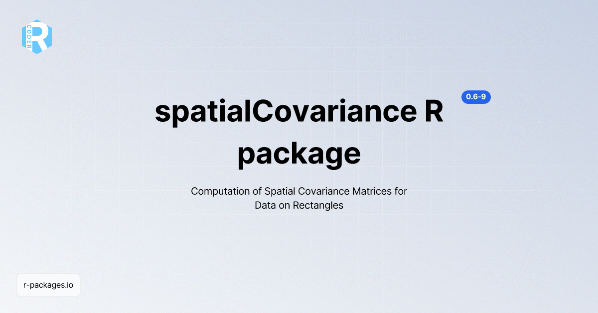 spatialCovariance R package [Documentation] | R PACKAGES