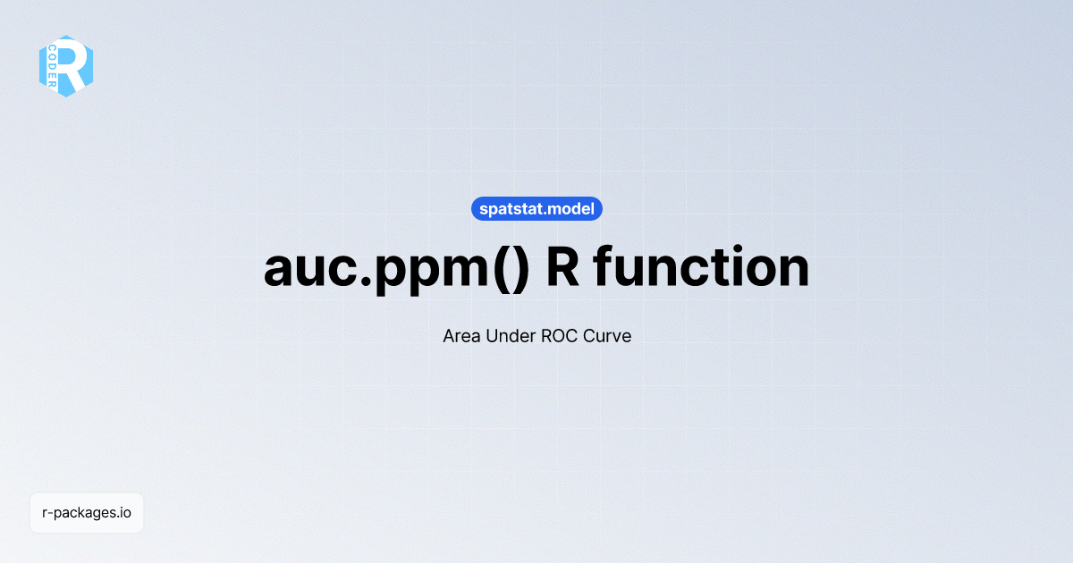 auc.ppm() R function from [spatstat.model] | R PACKAGES