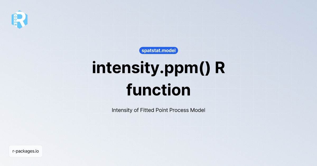 intensity.ppm() R function from [spatstat.model] | R PACKAGES
