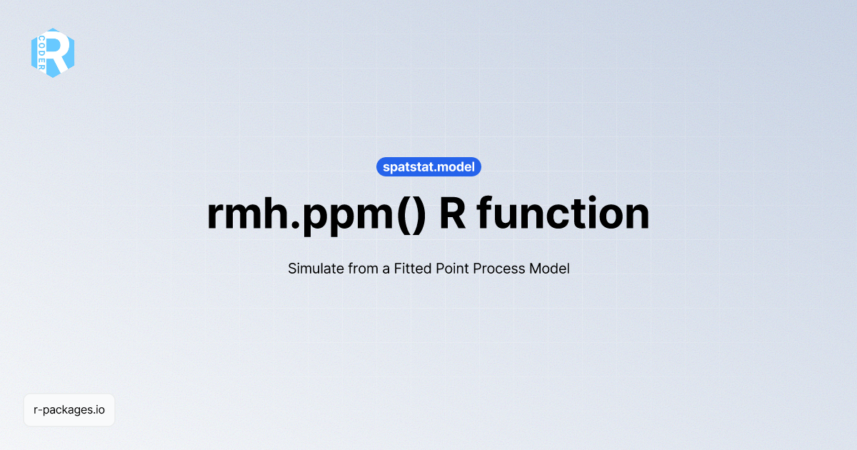 rmh.ppm() R function from [spatstat.model] | R PACKAGES
