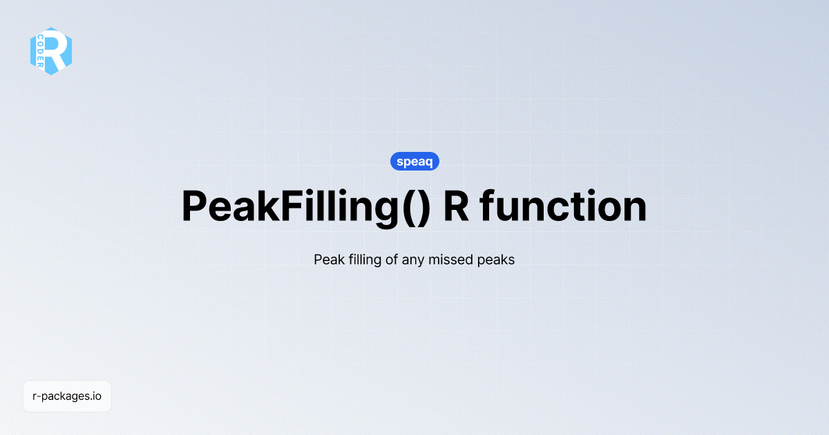 PeakFilling() R function from [speaq] | R PACKAGES