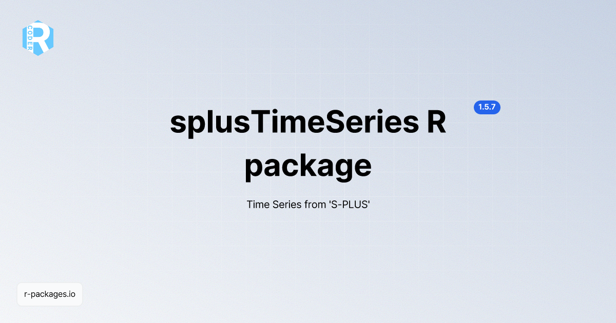 splusTimeSeries R package [Documentation] | R PACKAGES