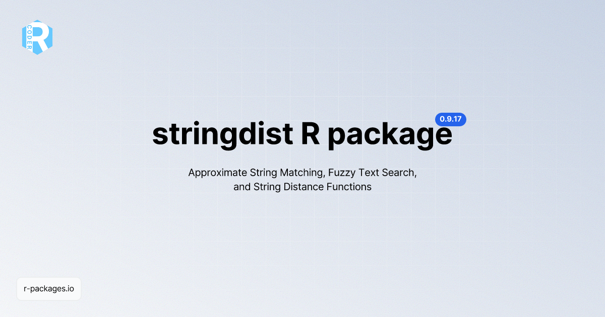 stringdist R package [Documentation] | R PACKAGES
