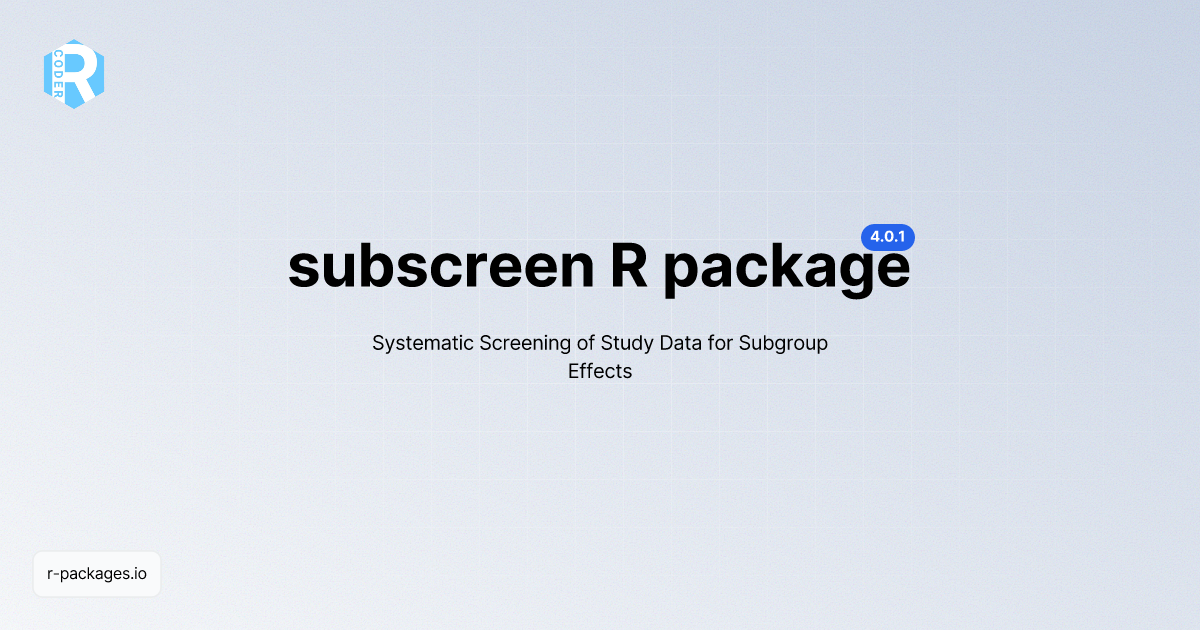 subscreen R package [Documentation] | R PACKAGES