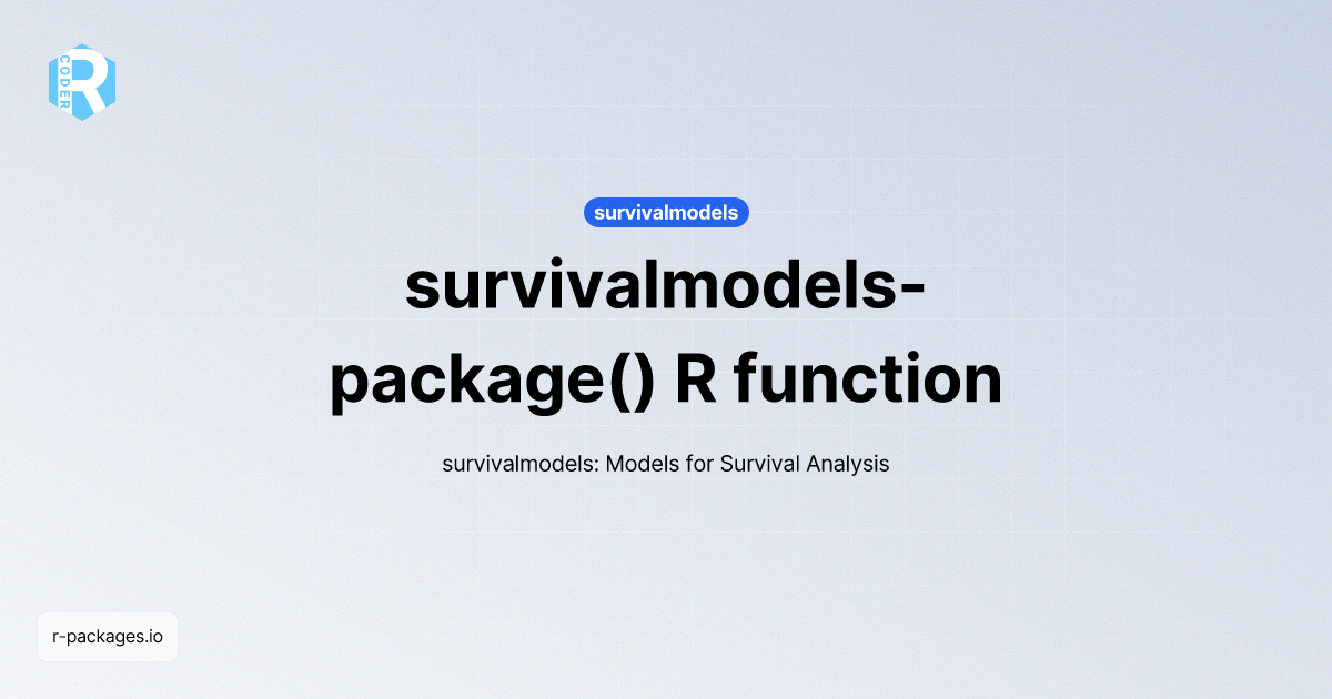 survivalmodels-package() R function from [survivalmodels] | R PACKAGES
