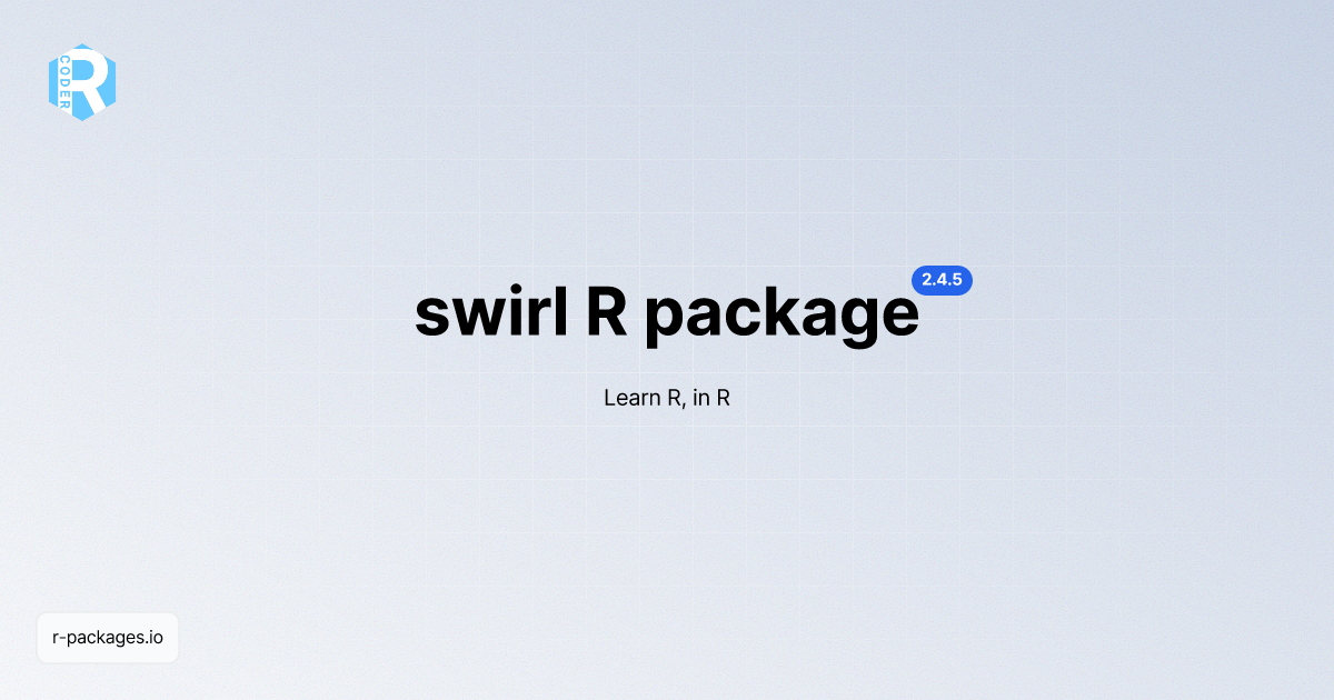swirl R package [Documentation] | R PACKAGES