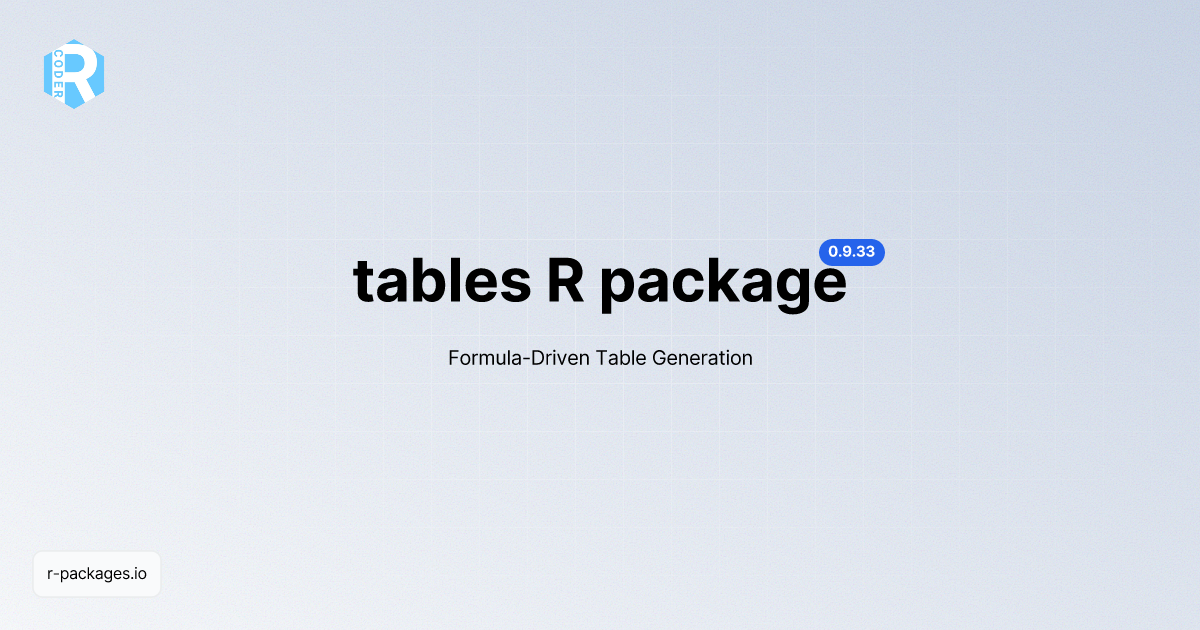 tables R package [Documentation] | R PACKAGES