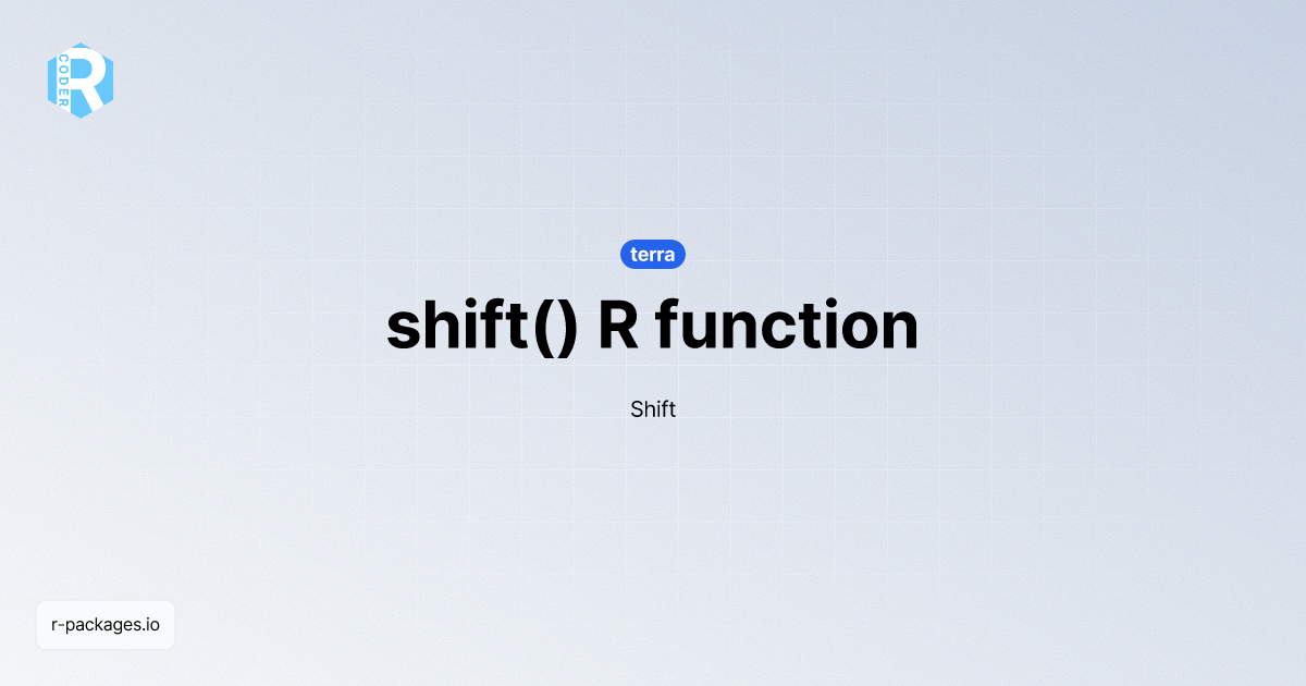 shift() R function from [terra] | R PACKAGES
