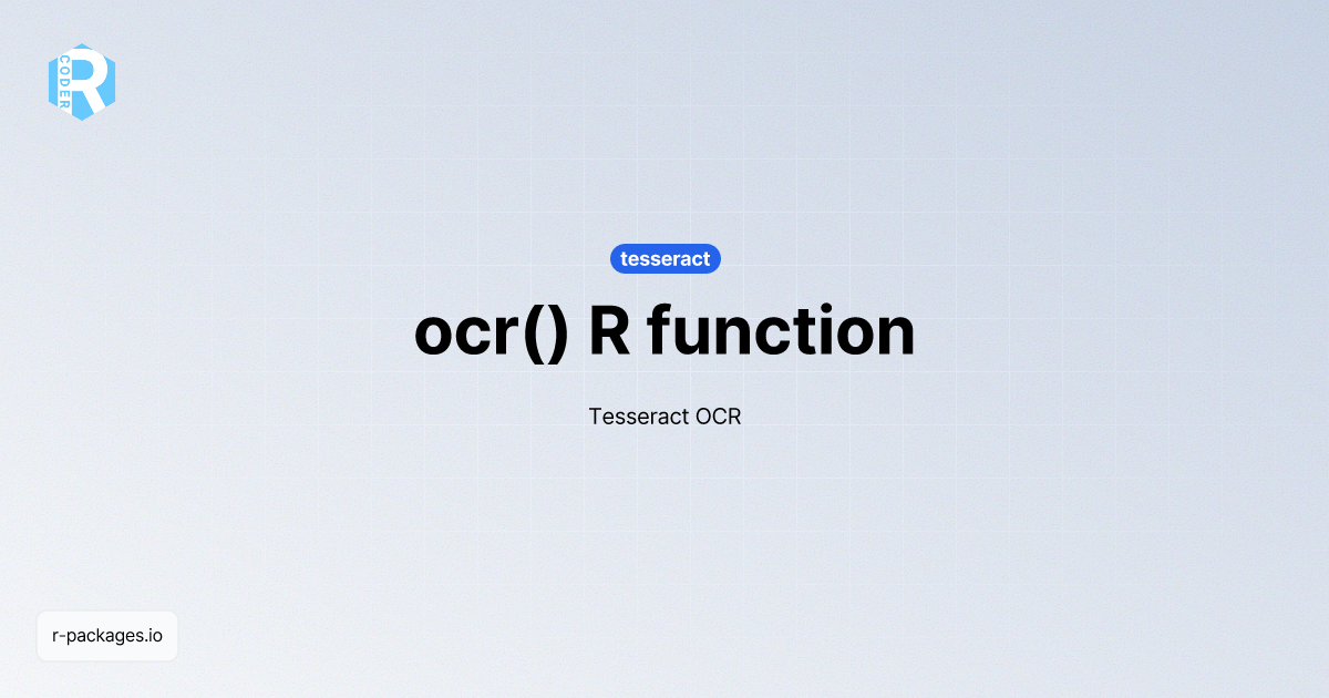ocr() R function from [tesseract] | R PACKAGES