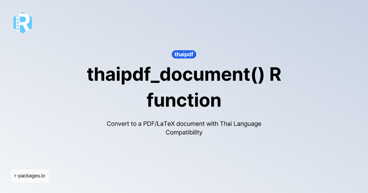 thaipdf_document() R function from [thaipdf] | R PACKAGES