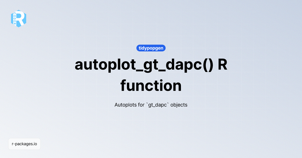 autoplot_gt_dapc() R function from [tidypopgen] | R PACKAGES