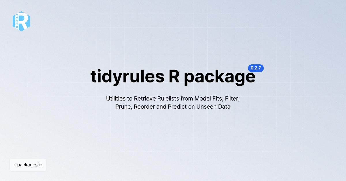 tidyrules R package [Documentation] | R PACKAGES