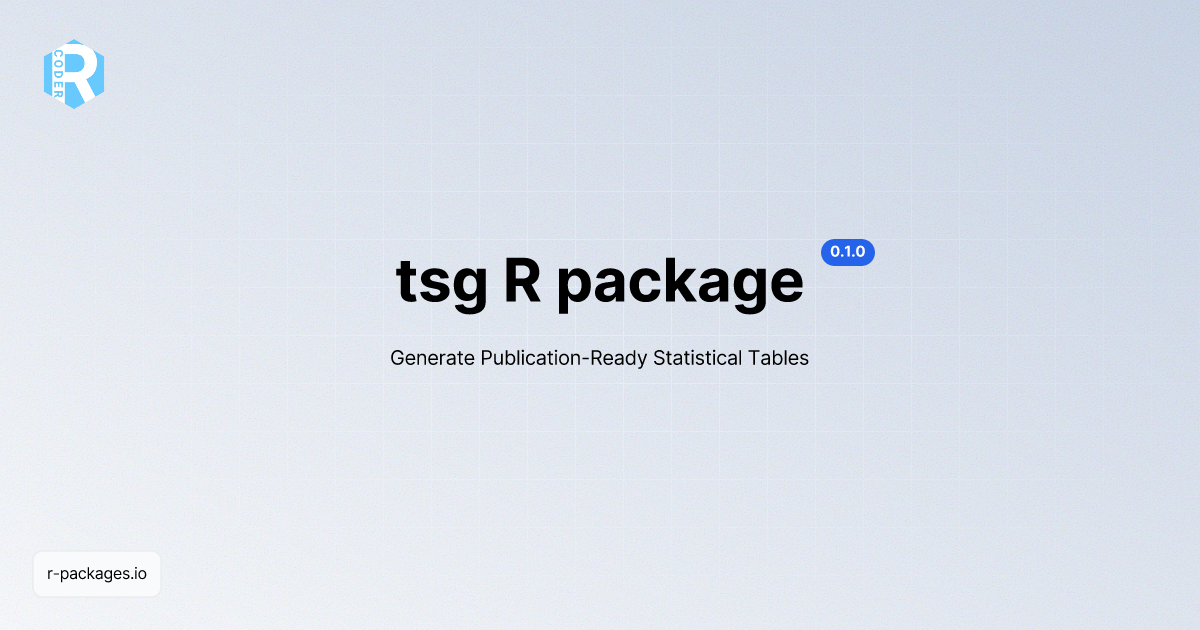 tsg R package [Documentation] | R PACKAGES