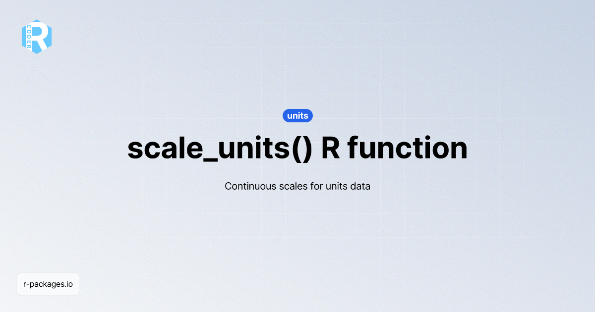 scale_units() R function from [units] | R PACKAGES