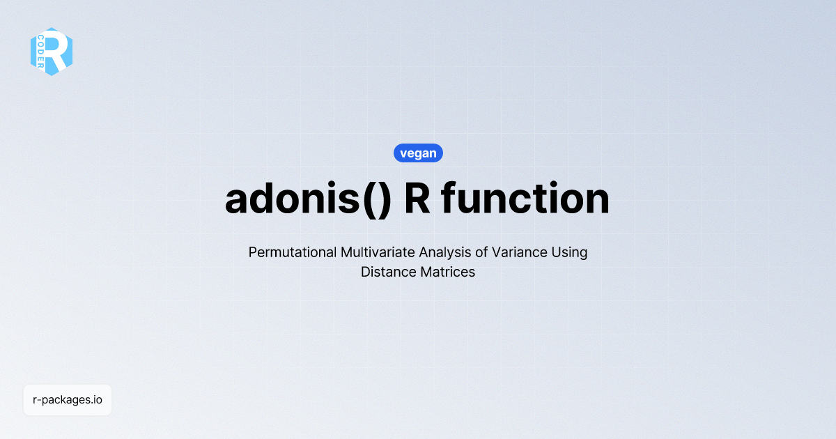 adonis() R function from [vegan] | R PACKAGES