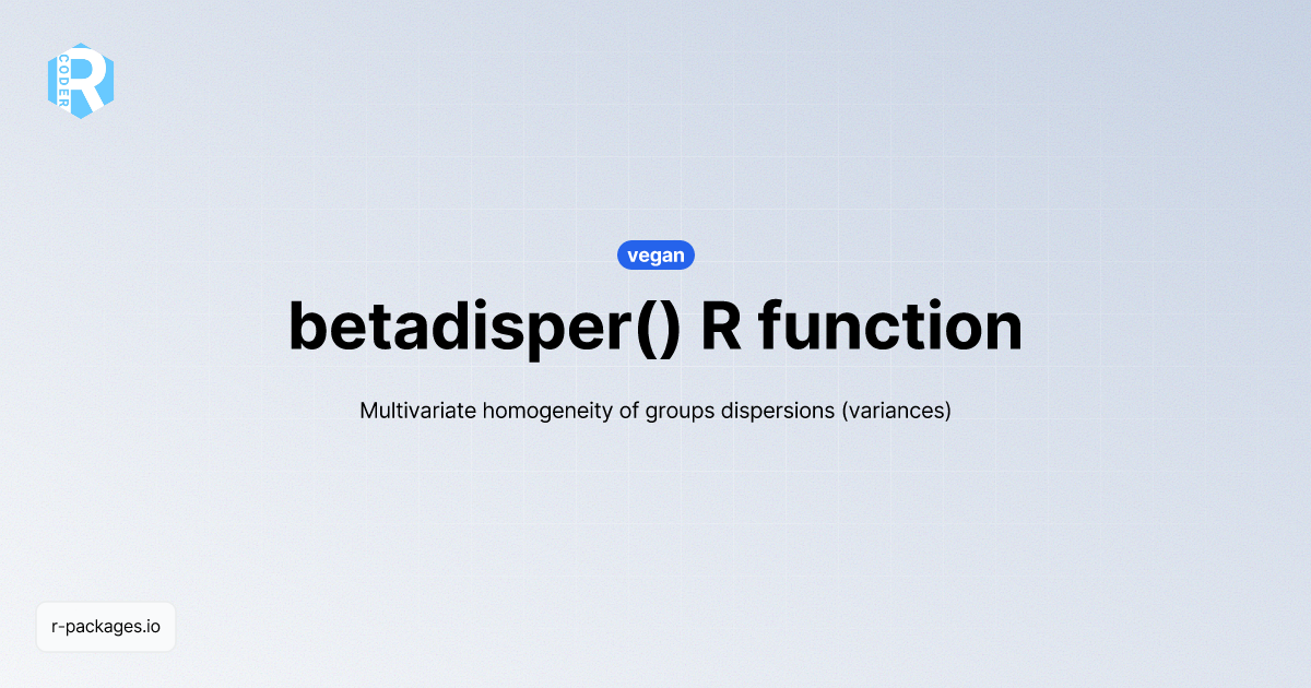 betadisper() R function from [vegan] | R PACKAGES