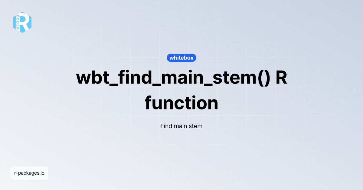 wbt_find_main_stem() R function from [whitebox] | R PACKAGES