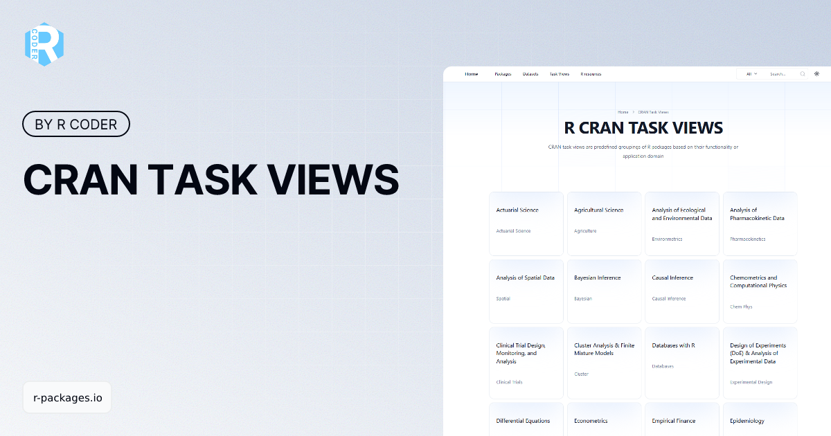 CRAN Task Views | R PACKAGES
